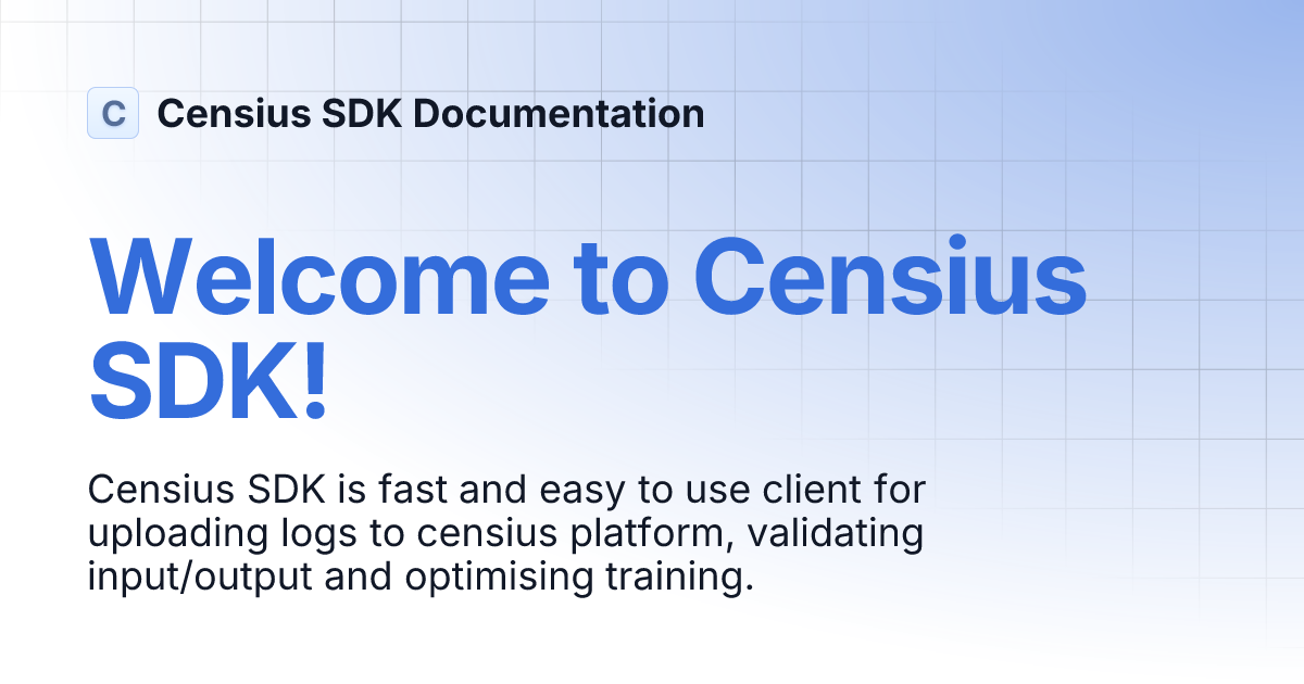 Welcome to Censius SDK! | Censius SDK Documentation